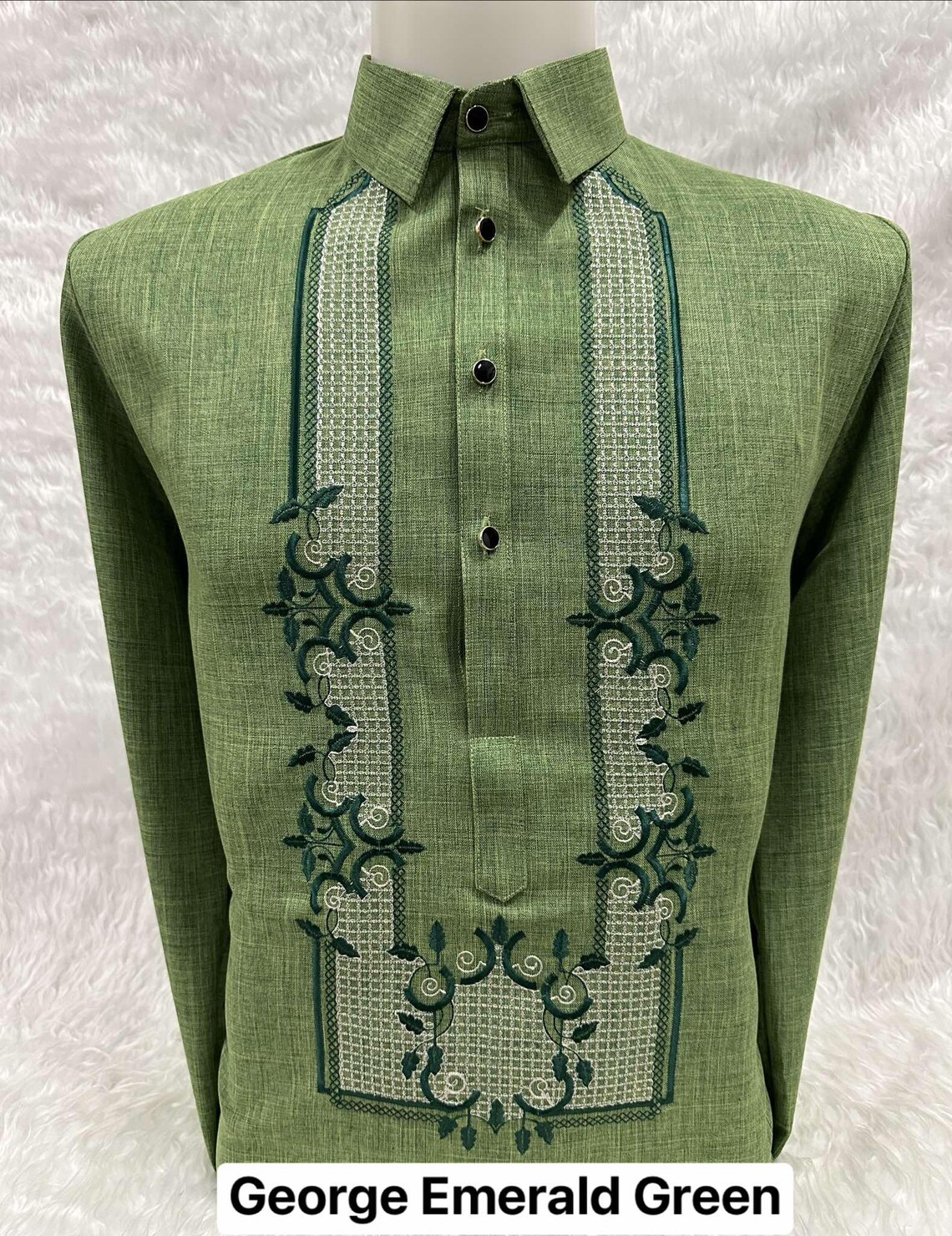 Men’s Formal Long-sleeve Barong Tagalog – Hand-embroidered Filipino ...