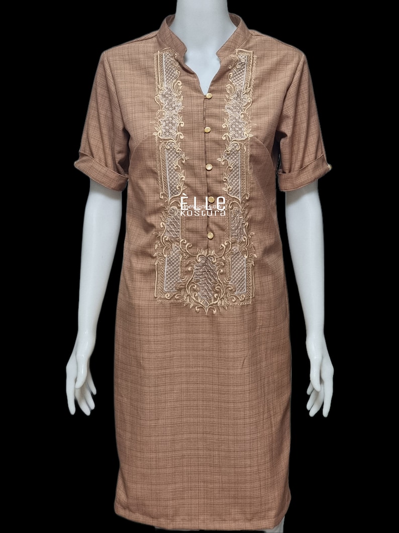 Women's Barong Dress Embroidery Petal Sleeve (7 Colors - Etsy