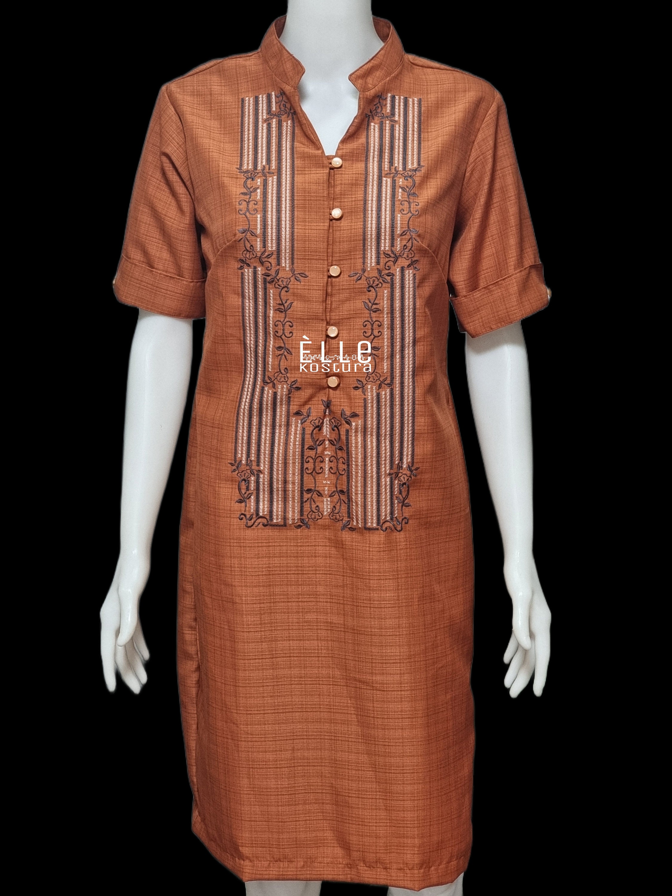 Women's Barong Dress Embroidery Petal Sleeve (7 Colors - Etsy
