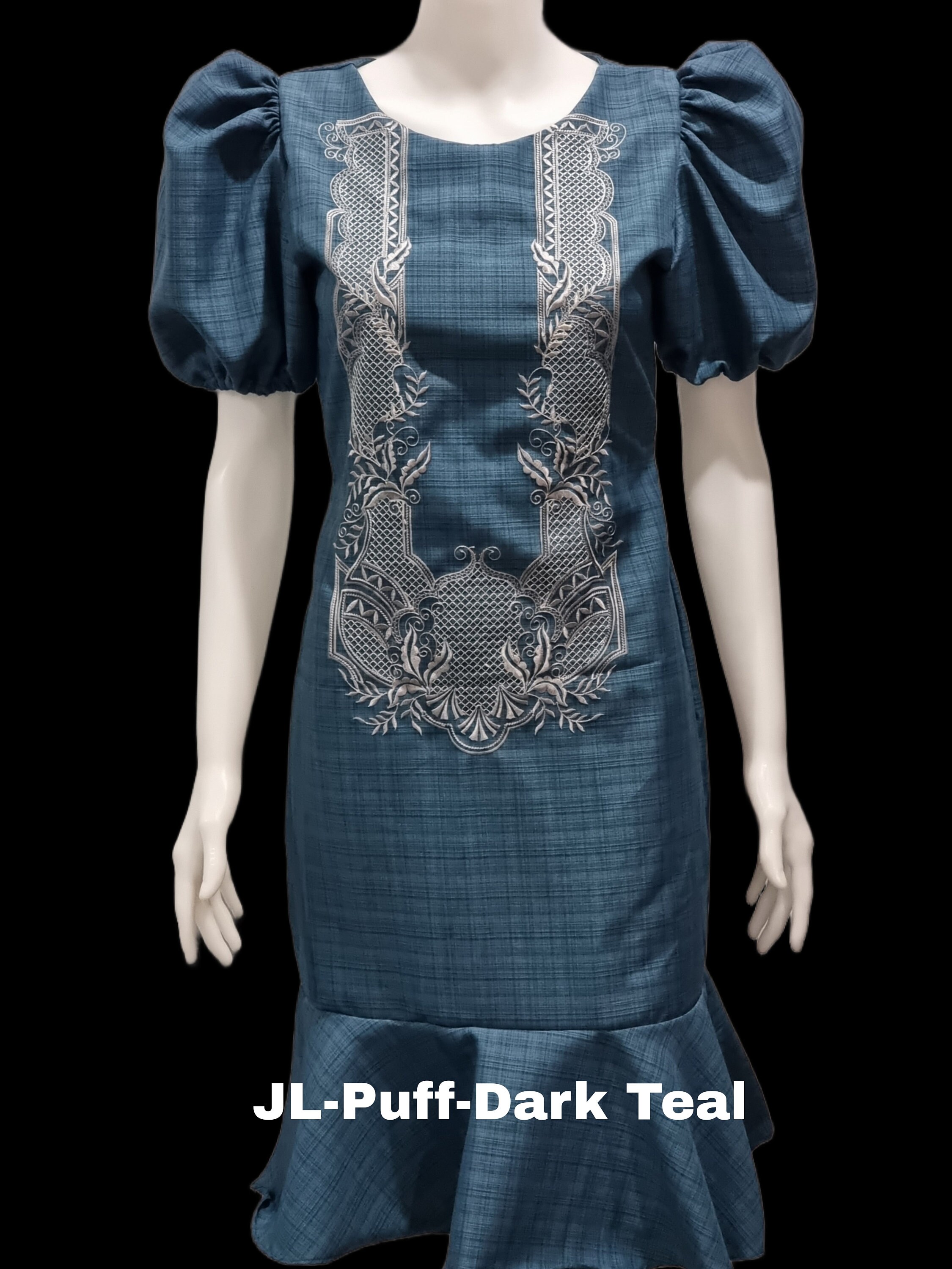 Women's Barong Dress Embroidery Puff Sleeve (4 Colors) - Etsy