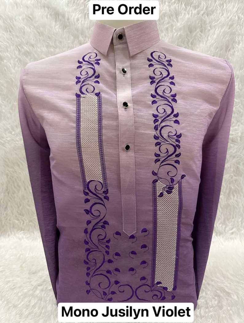Men's Formal Long Sleeve Mono Barong 4 Colors - Etsy