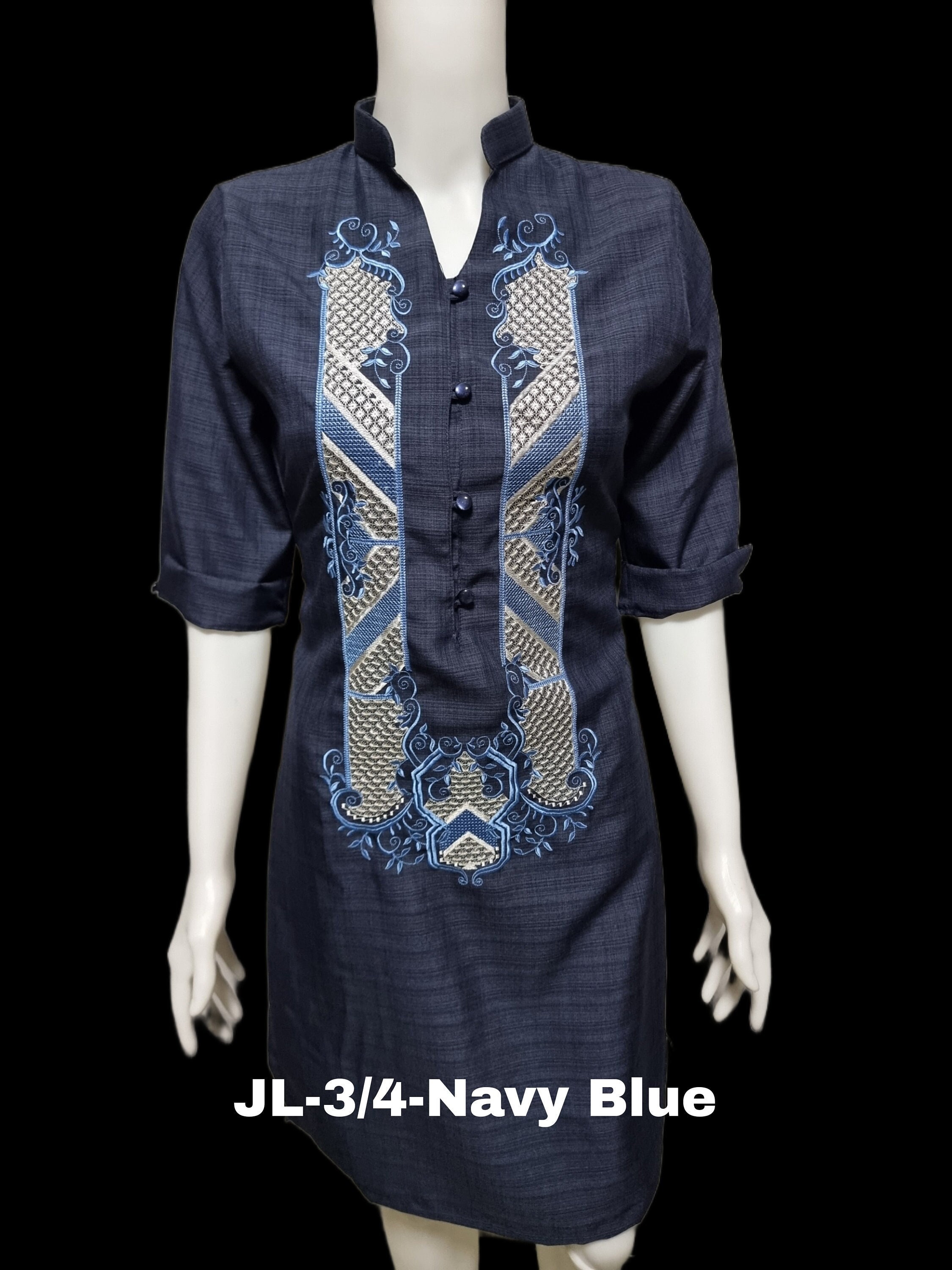 Women's Barong Dress Embroidery 3/4 Sleeve (5 Colors) - Etsy