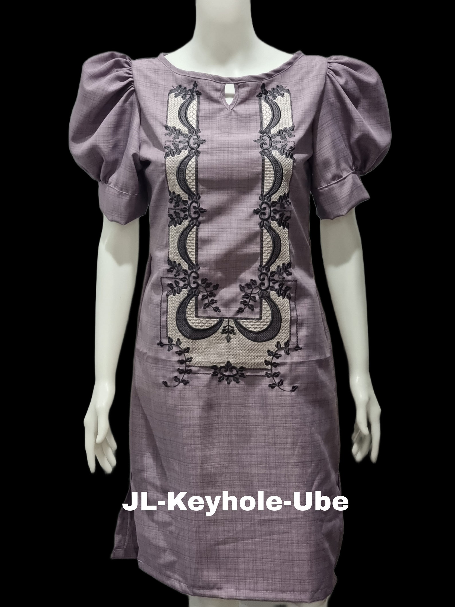 Keyhole Women's Barong Dress Embroidery (5 Colors) - Etsy