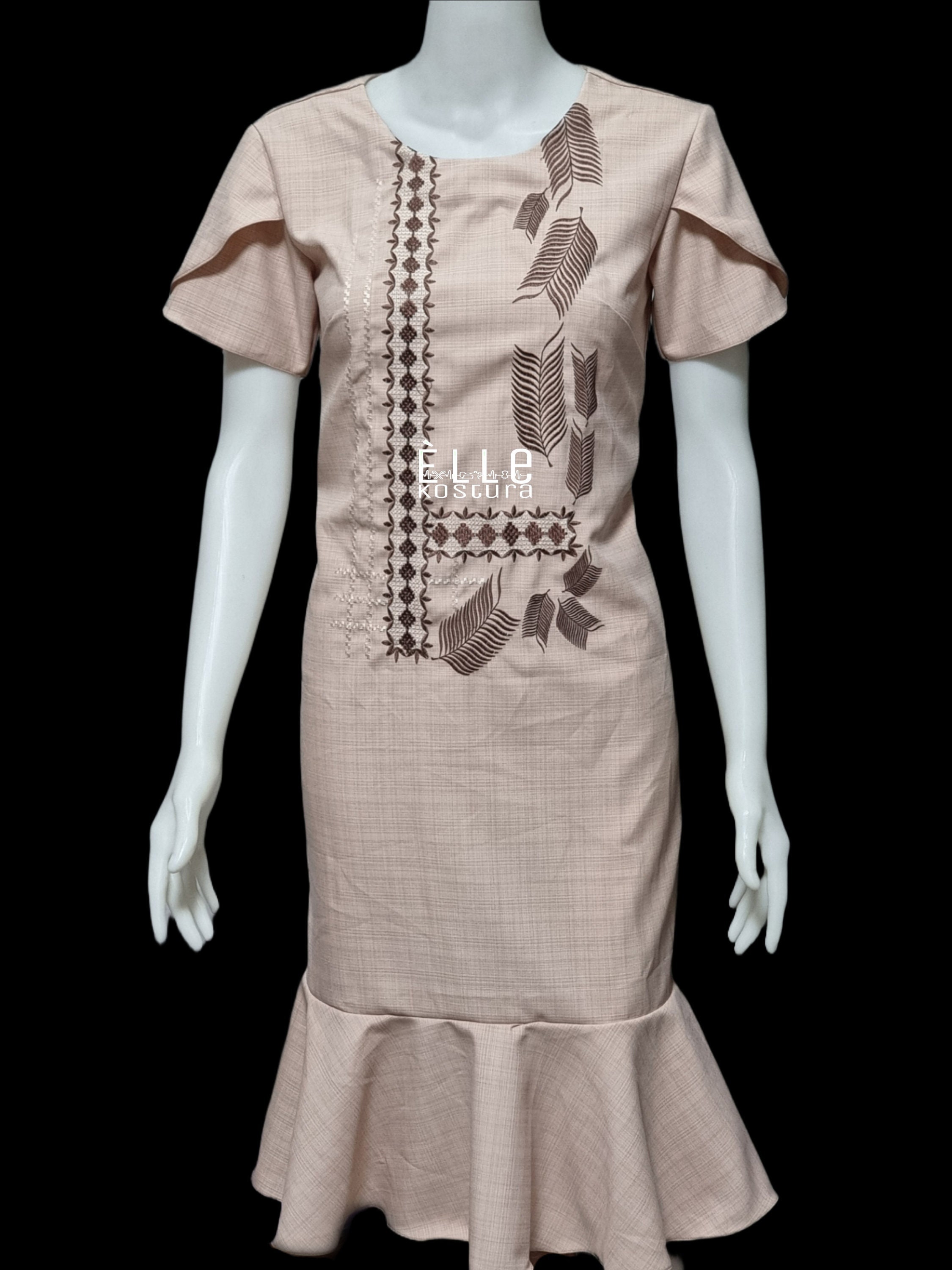 Women's Barong Dress Embroidery Petal Sleeve (7 Colors - Etsy