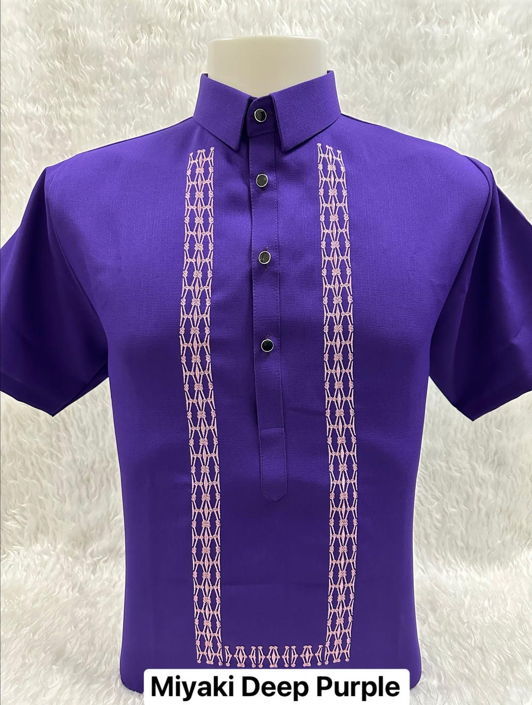 Men's Modern Embroidered Barong Tagalog - Short Sleeve - Etsy