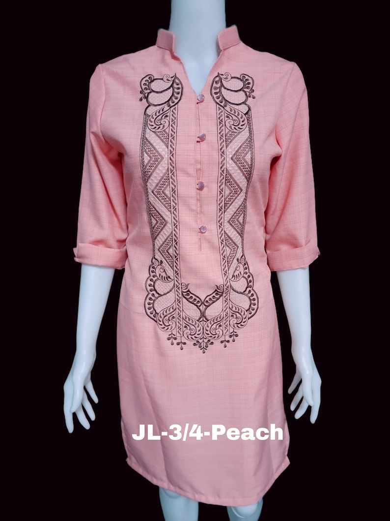 Women's Barong Dress Embroidery 3/4 Sleeve (5 Colors) - Etsy