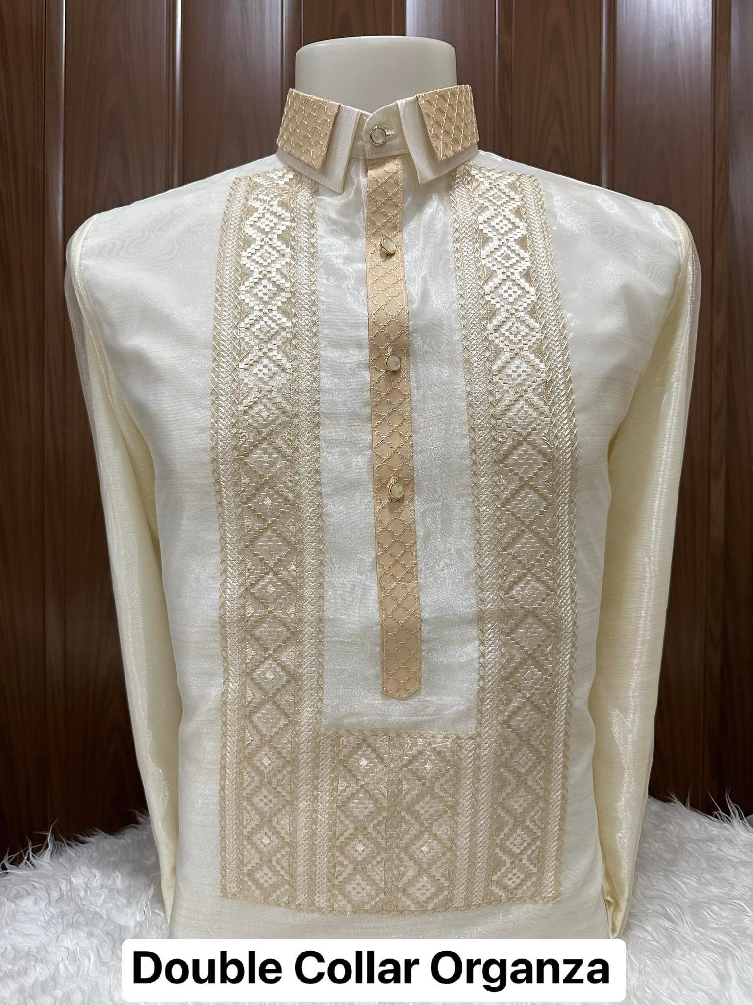 Double Collar Men's Modern Barong Tagalog - Etsy