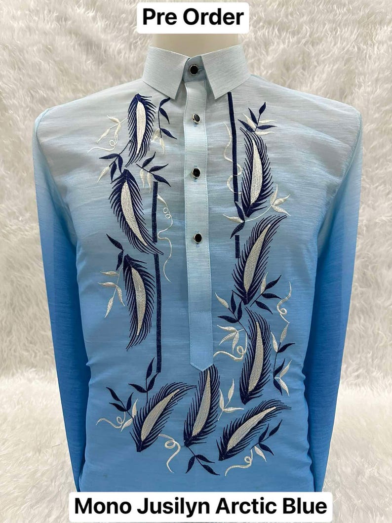 Men's Formal Long Sleeve Mono Barong 4 Colors - Etsy