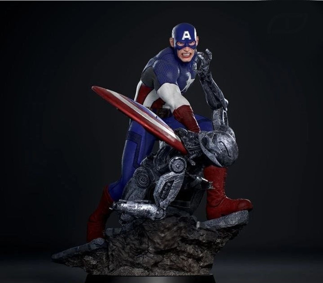 Captain America Stl Sculpture, 3D Digital File, File for 3D Printers ...