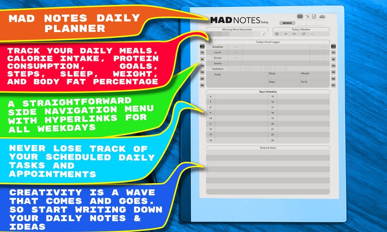 Mad Notes - Monthly Advanced Notes Template for Remarkable Tablets - Etsy