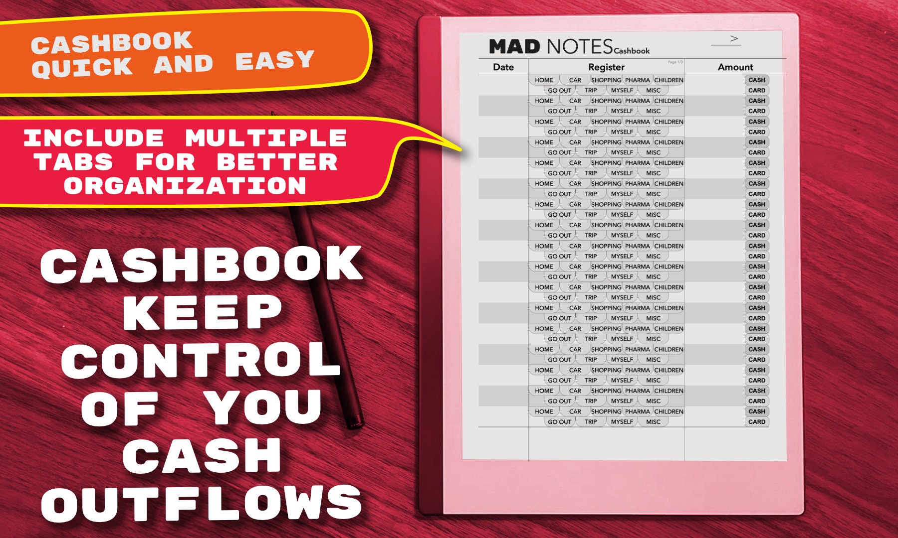Mad Notes - Monthly Advanced Notes Template for Remarkable Tablets - Etsy