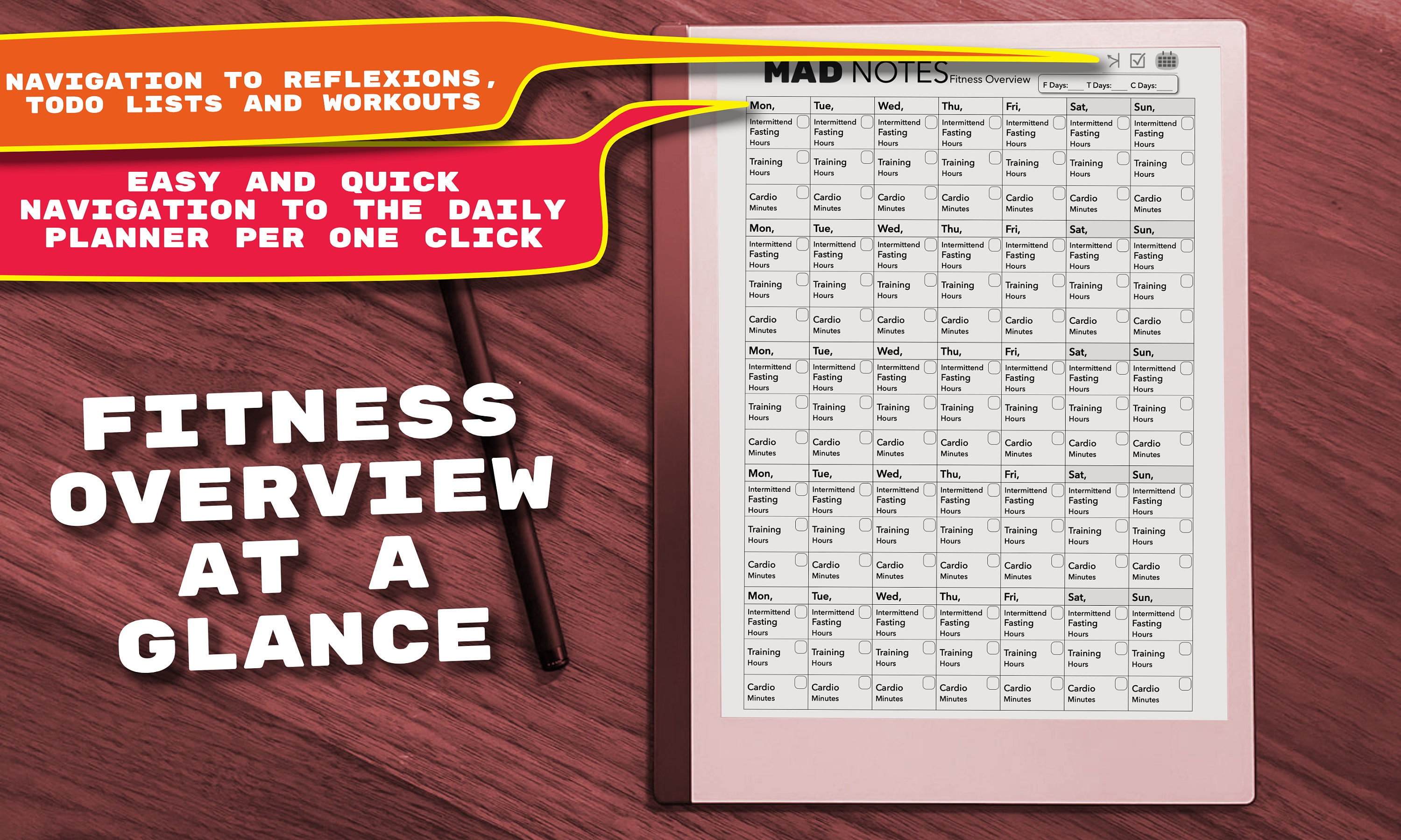 Mad Notes - Monthly Advanced Notes Template for Remarkable Tablets - Etsy