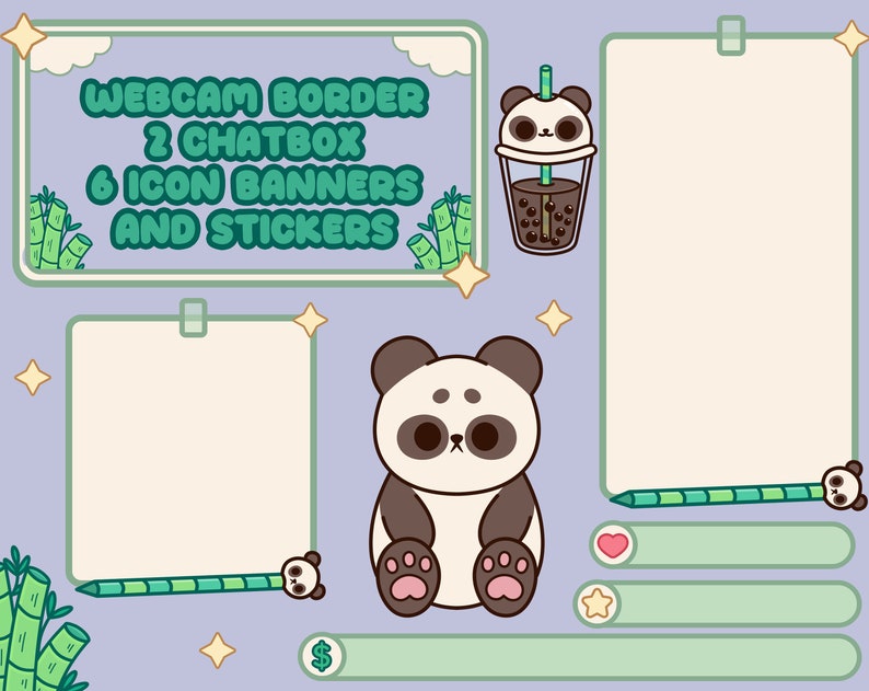 Cozy Panda Twitch Stream Package | Animated 4K Overlays, Scenes ...
