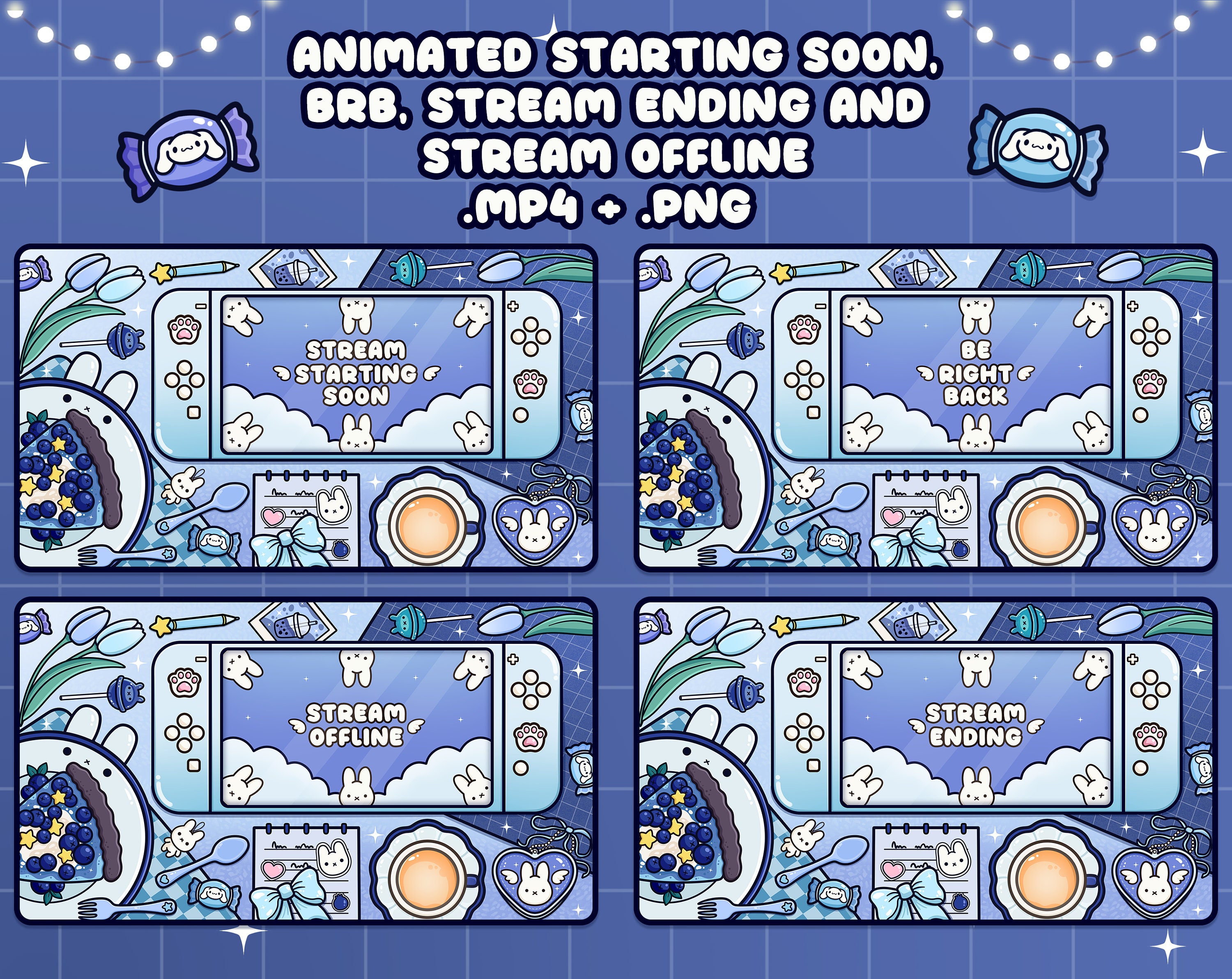 4K Animated Cozy Desk With Bunny Overlay & Dreamy Room for Vtuber ...
