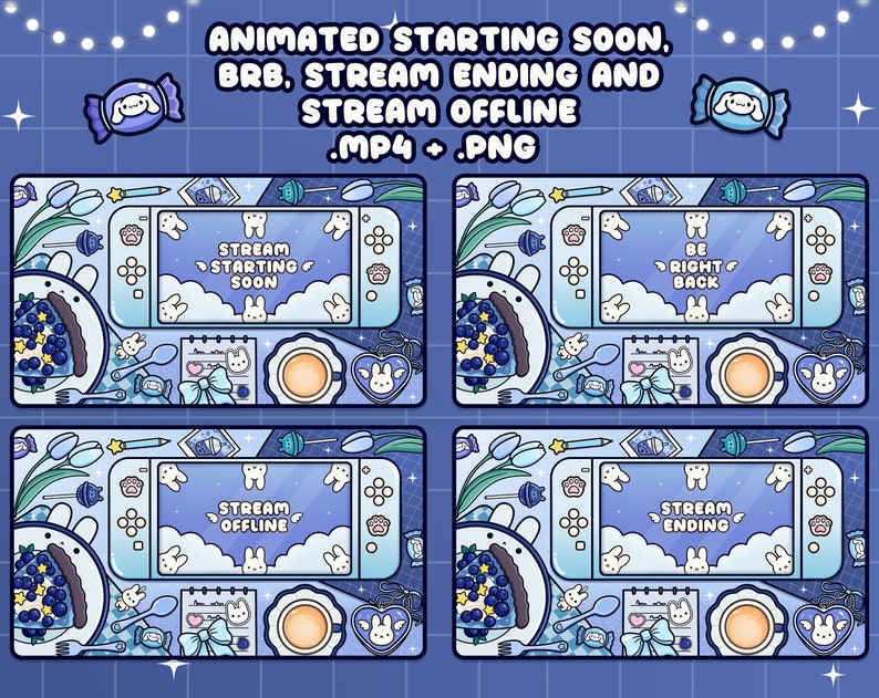 4K Animated Cozy Desk With Bunny Overlay. Stream Bundle. - Etsy