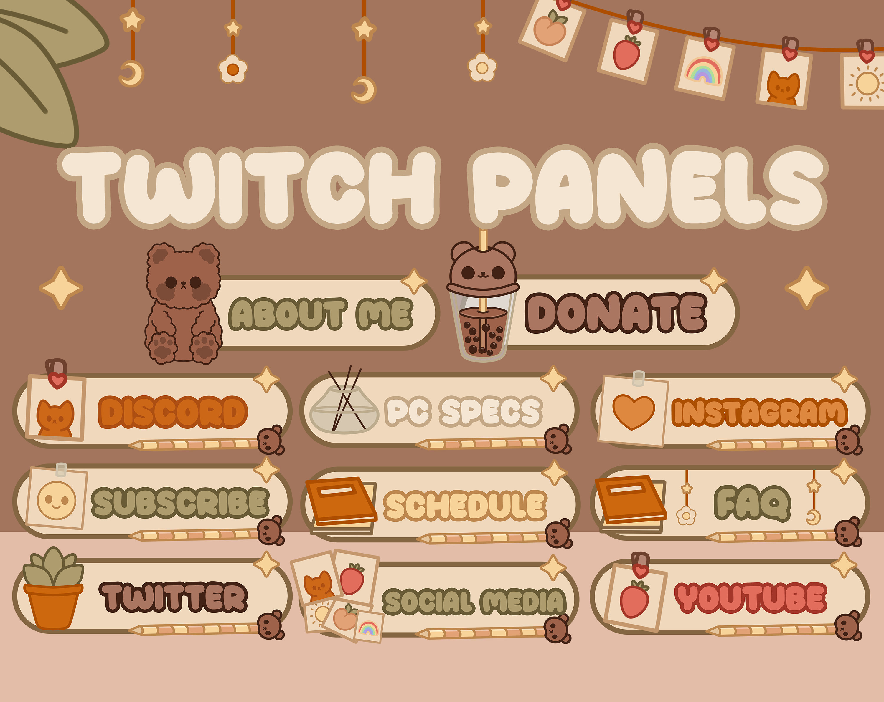 4K Cute Warm & Cozy Desk - Overlays, Animated Scenes, Buttons for ...