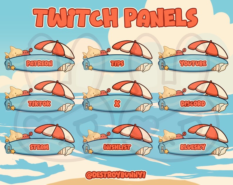 Animated 4K Ocean Stream Package | Kawaii Twitch Vtuber Overlay | OBS ...