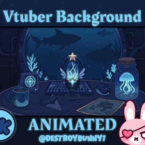 4K Animated Deep Sea Shark Vtuber Stream Pack: Ocean Theme - Etsy