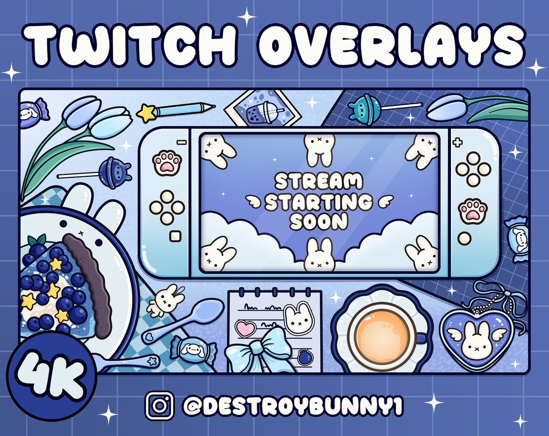 4K Animated Cozy Desk With Bunny Overlay. Stream Bundle. - Etsy