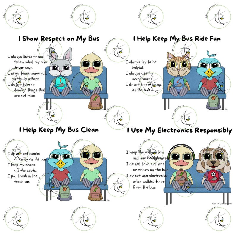 School Bus Safety Booklets for Grades Pre-k to 2nd, Ms B's Safe Little ...