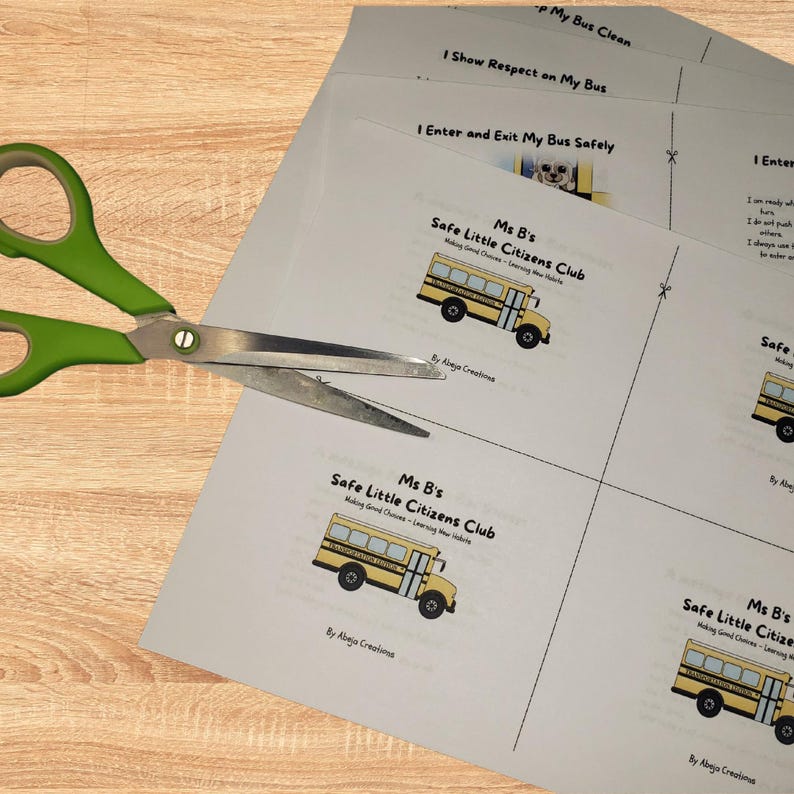 School Bus Safety Booklets for Grades Pre-k to 2nd, Ms B's Safe Little ...