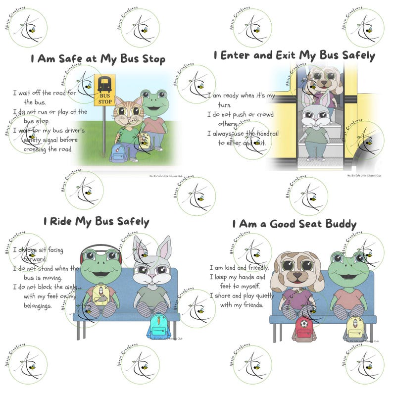School Bus Safety Posters | 8.5x11 in | School Bus Rules and Reminders ...