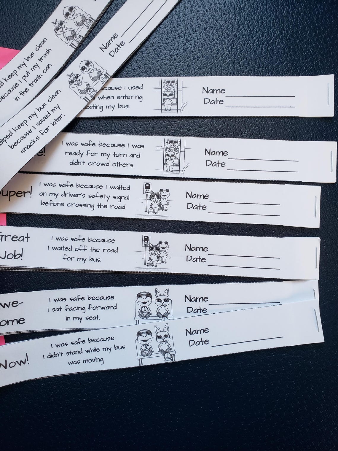 School Bus Safety Brag Bracelets for Pre-k to 2nd, Ms B's Safe Little ...