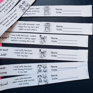 School Bus Safety Brag Bracelets for Pre-k to 2nd, Ms B's Safe Little ...