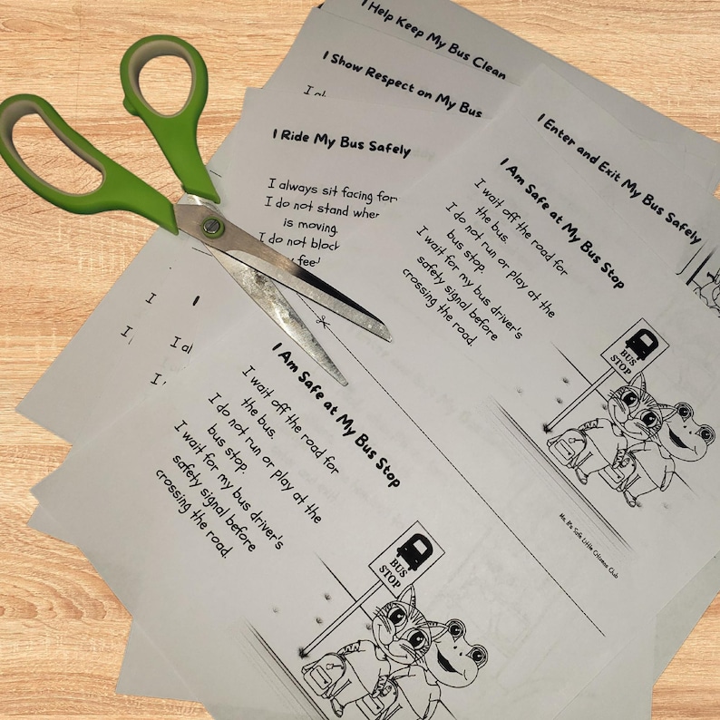 School Bus Safety Coloring Pages for Pre-k to 2nd, Ms B's Safe Little ...