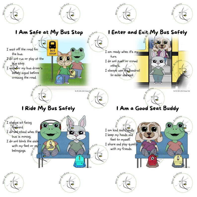 School Bus Safety Booklets for Grades Pre-k to 2nd, Ms B's Safe Little ...