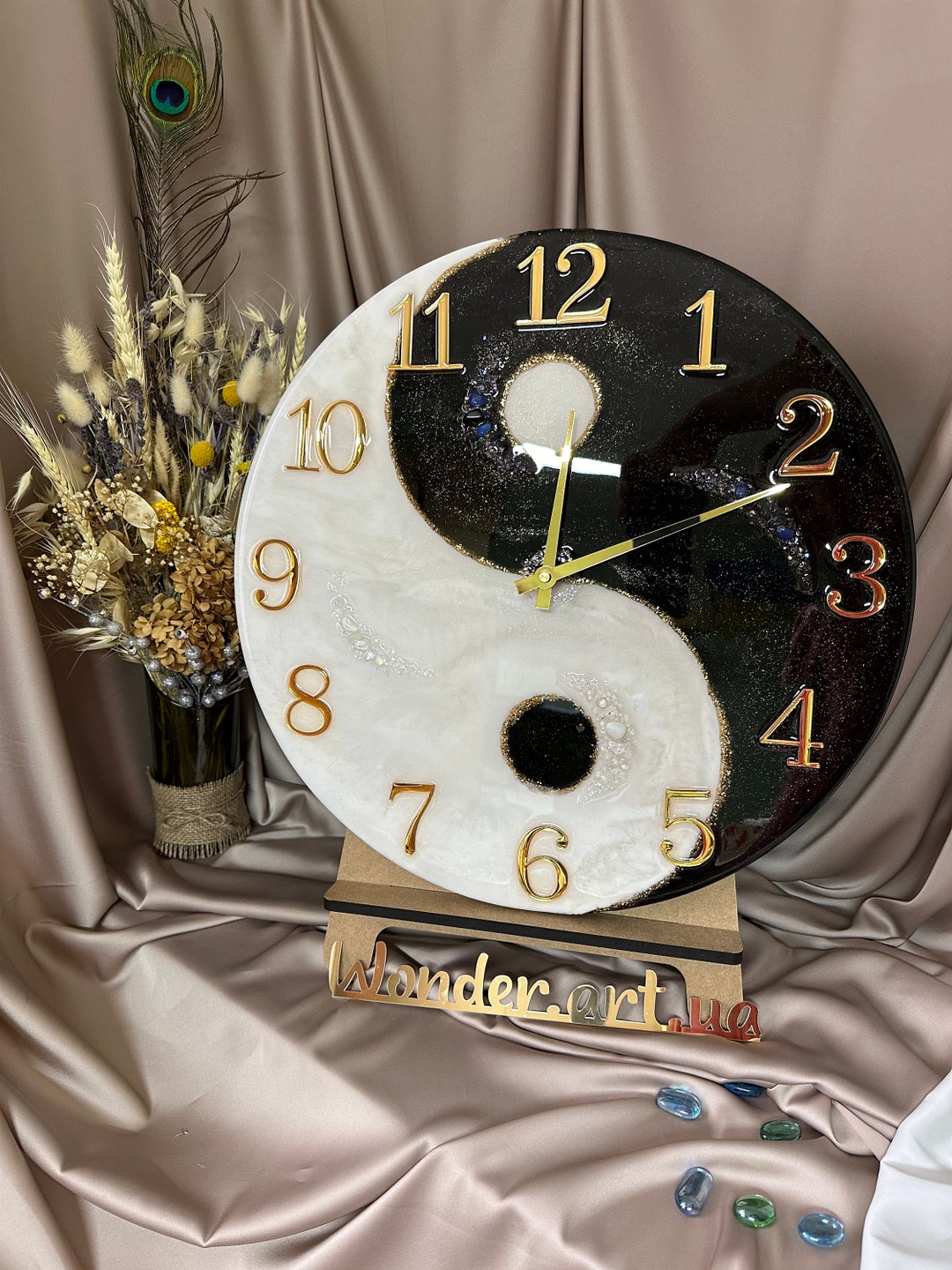 Yin and Yang Epoxy Resin Clock - Etsy