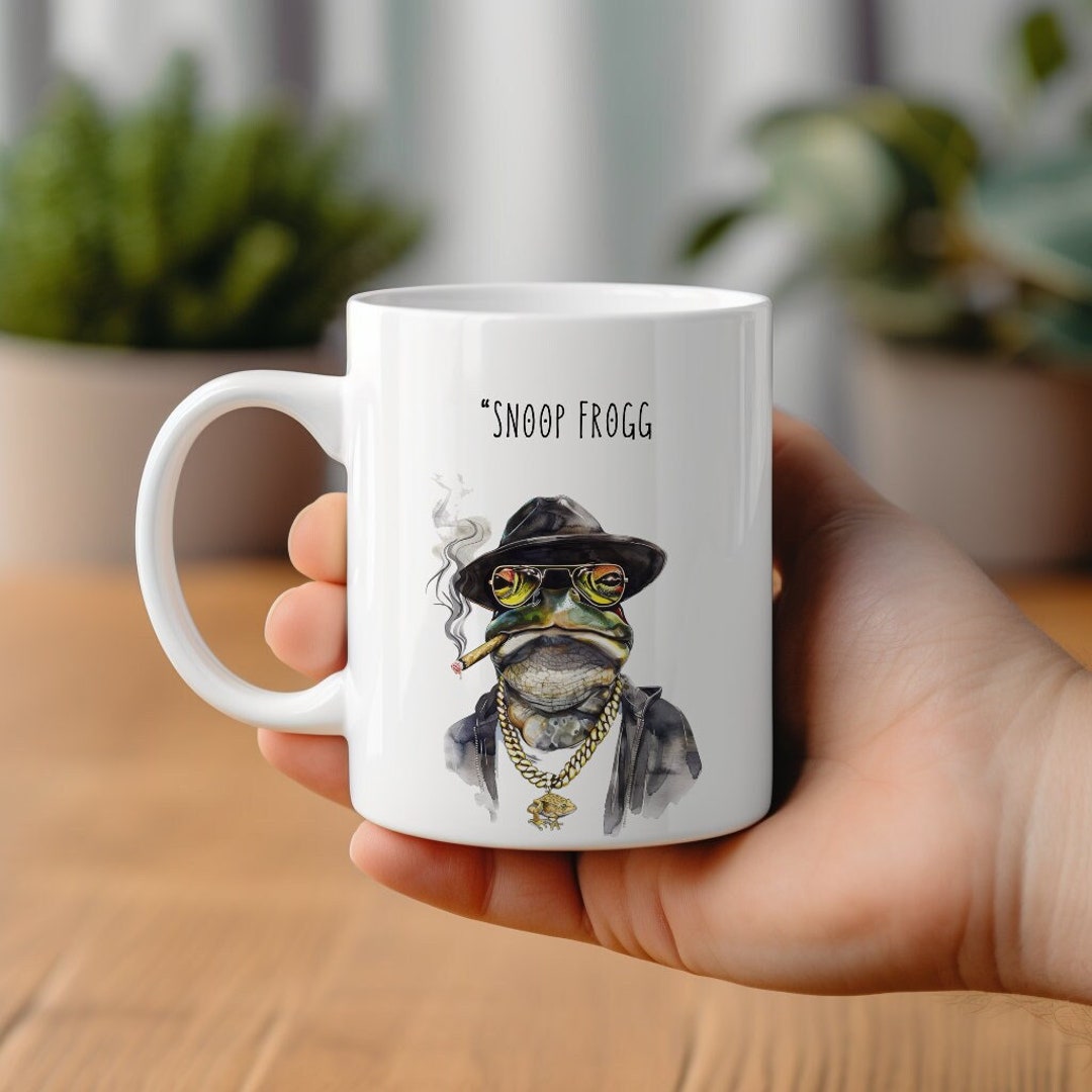 Comedic Snoop Dogg Frog Mug 11oz Funny Coffee Lover Gift Ceramic ...
