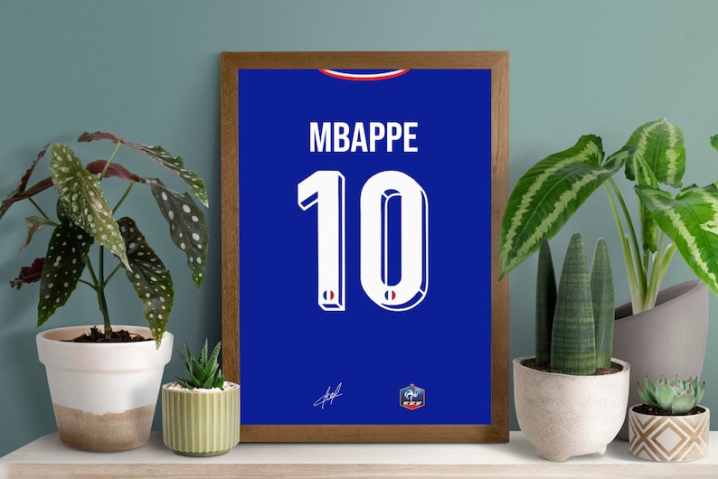 Kylian Mbappe Digital Poster Frame Painting Design With Jersey Design ...