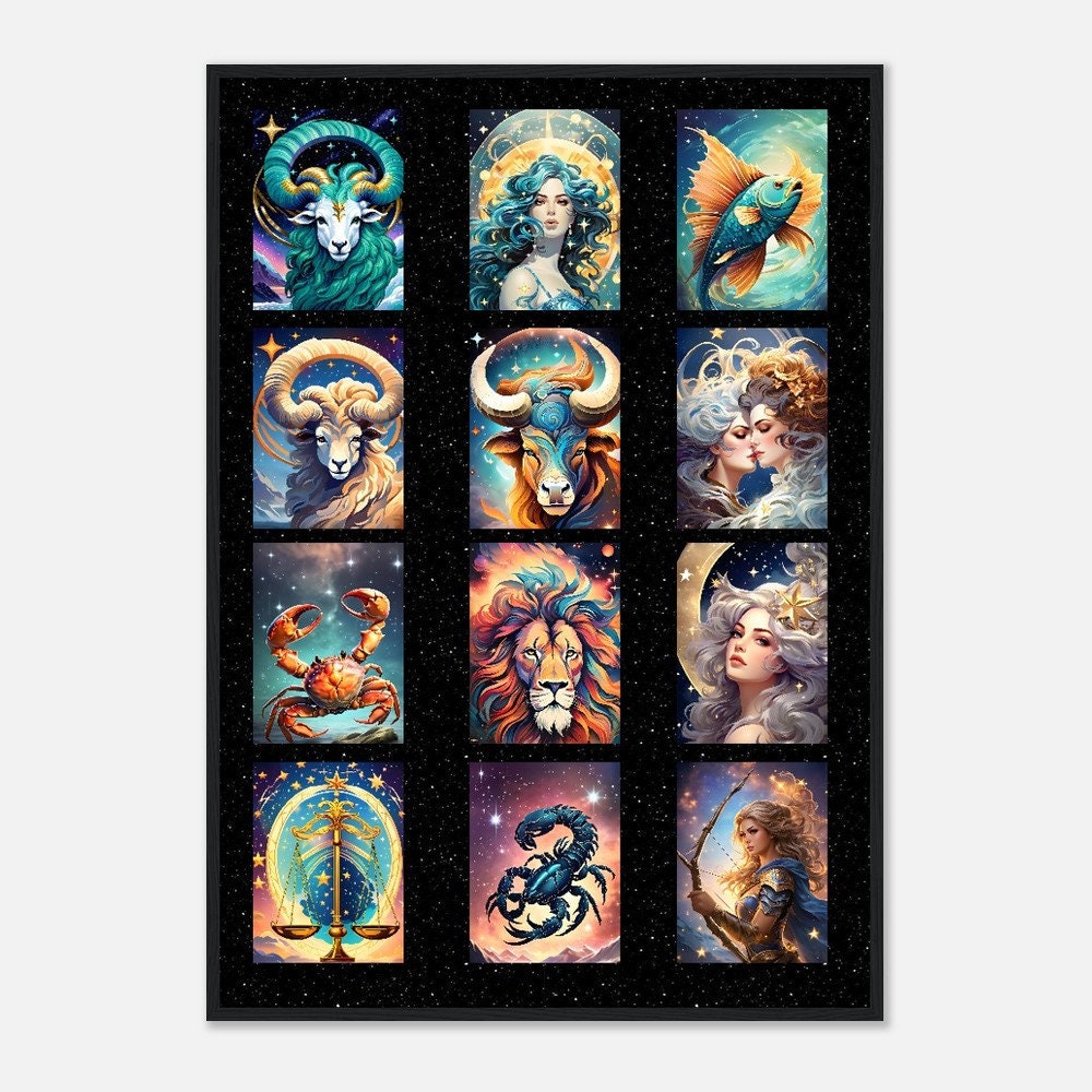 Star Signs Wall Art Abstract Art Print Minimalist Wall Art Colorful Art ...