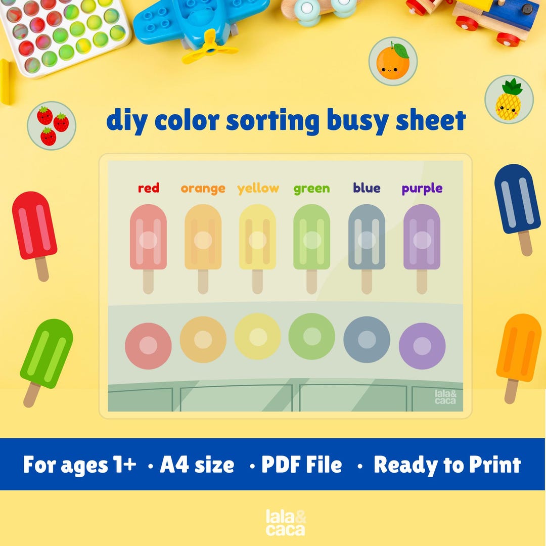Printable Color Match Activity Learning Color Sorting Toddler Busy ...