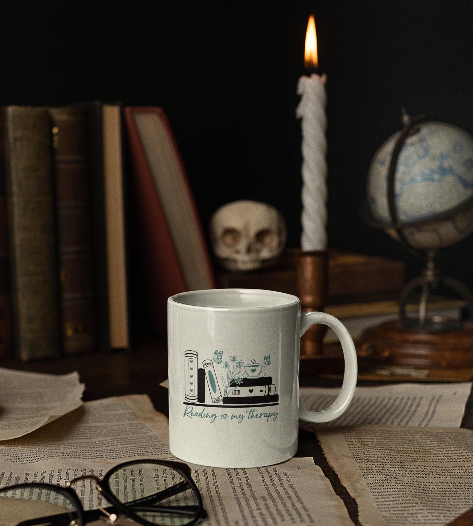 Reading is My Therapy Mug Bookworm Mug Bookish Coffee Mug Gift for Book ...