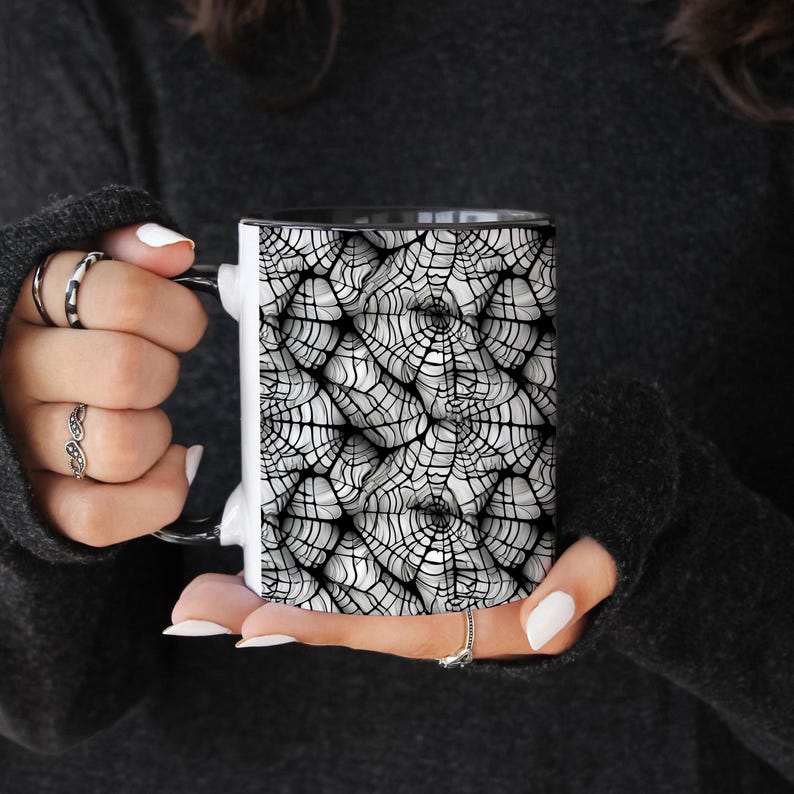 Spider Webs Mug Spider Mug Spider Web Mug Spiders Halloween Mug Web ...
