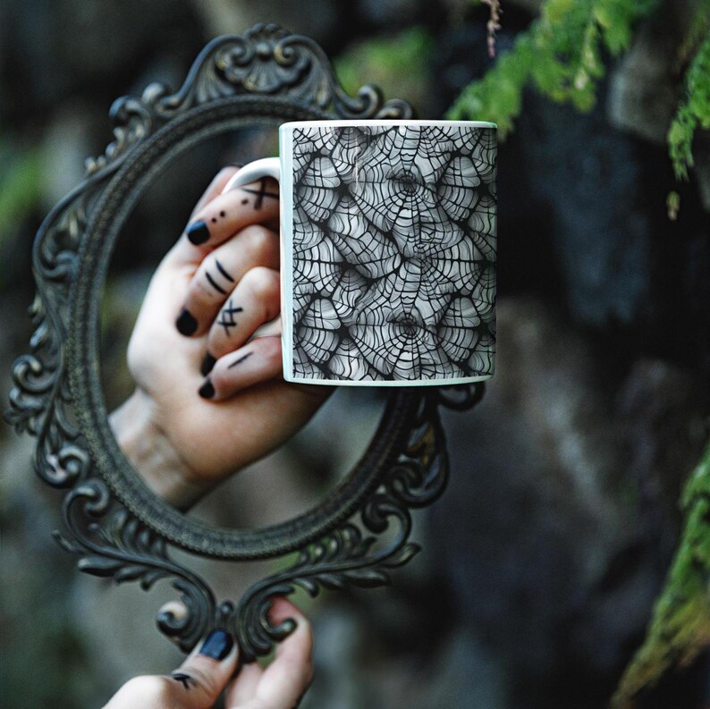 Spider Webs Mug Spider Mug Spider Web Mug Spiders Halloween Mug Web ...
