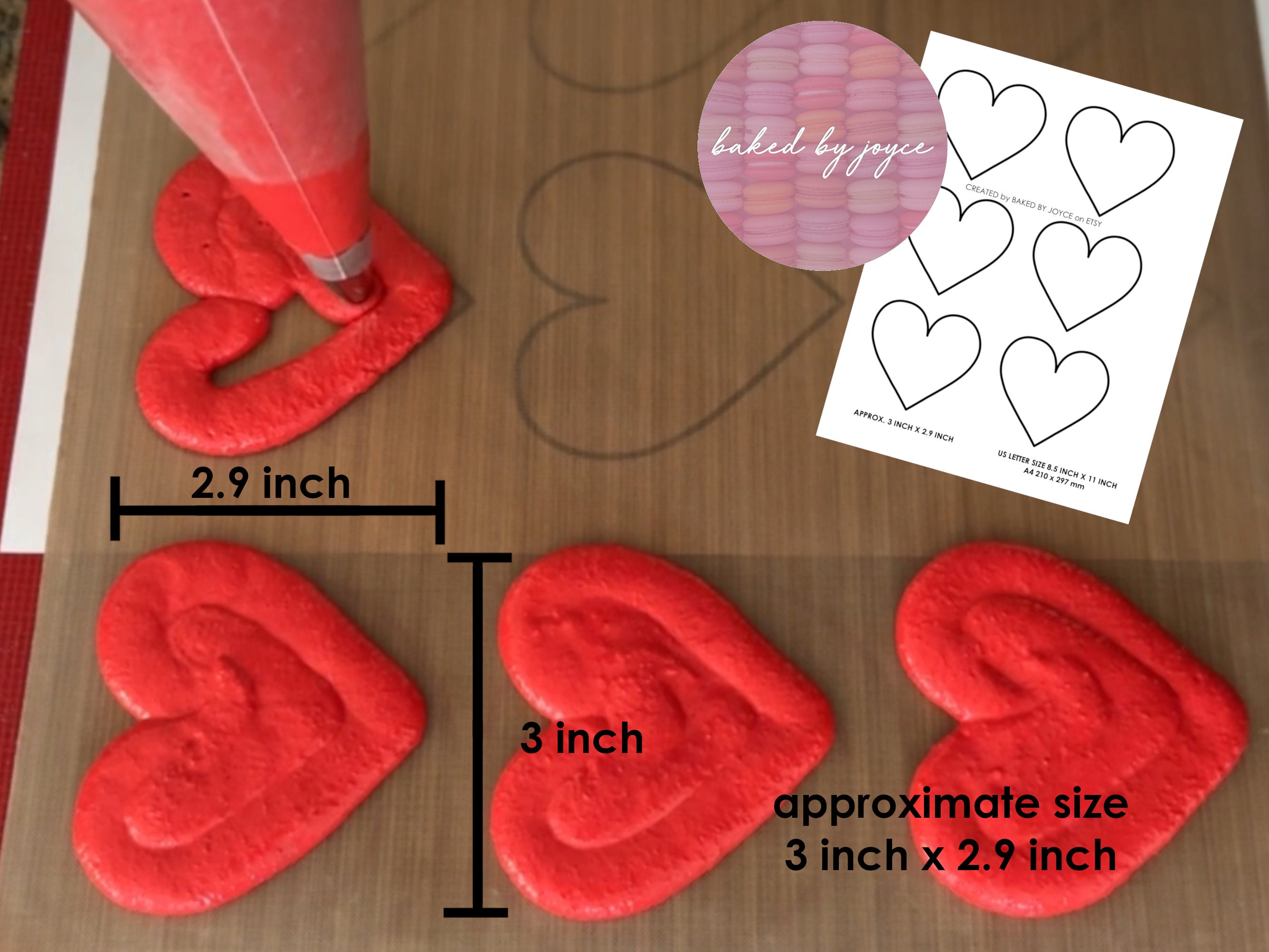 Printable Large Heart Macaron Template - Etsy