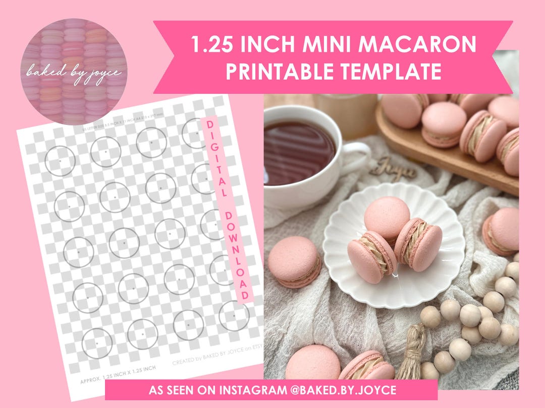 Printable 1.25 Inch Mini Macaron Template - Etsy Australia