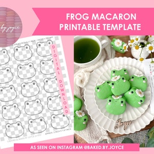 Printable Frog Macaron Template - Etsy