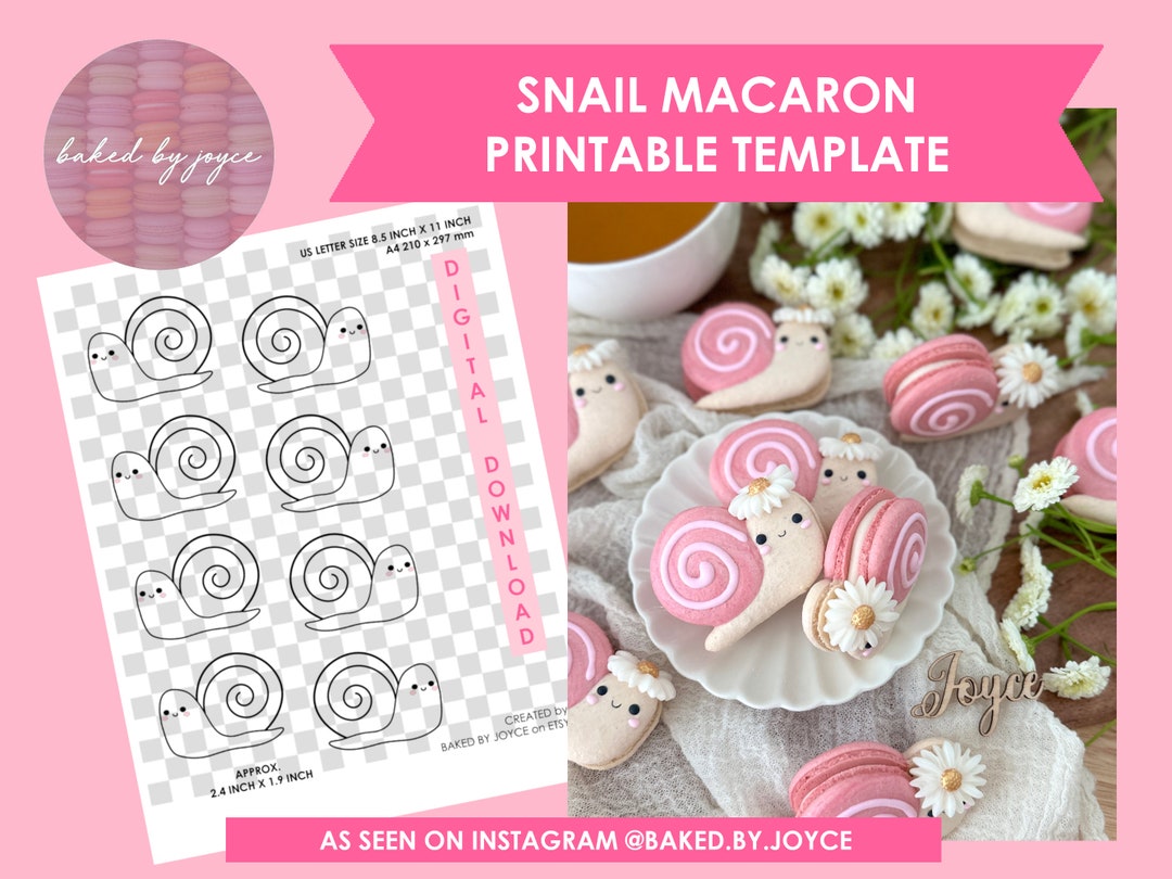Printable Snail Macaron Template - Etsy