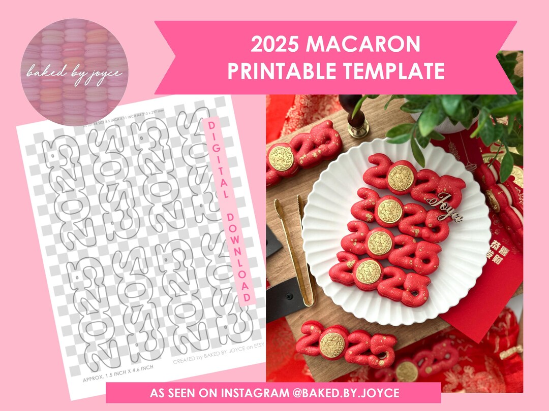 Printable 2025 Lunar New Year Macaron Template - Etsy