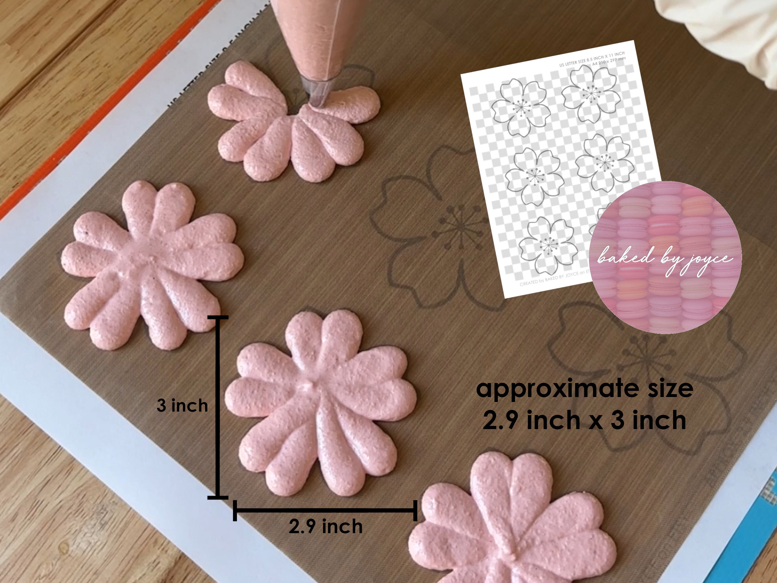 Printable Large Sakura Macaron Template - Etsy