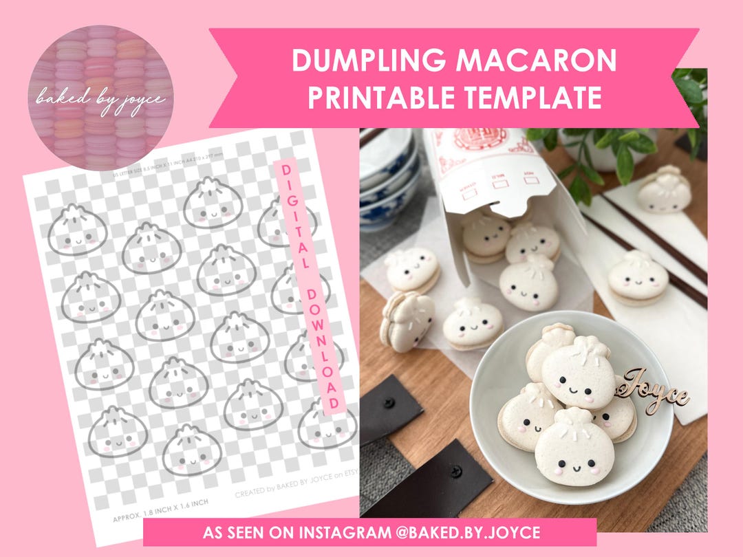 Printable Dumpling Macaron Template - Etsy