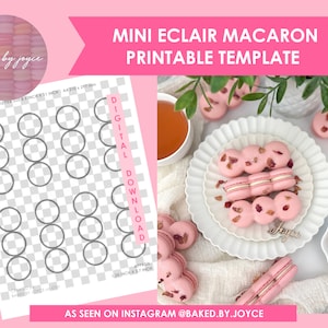 Printable Mini Eclair Macaron Template - Etsy
