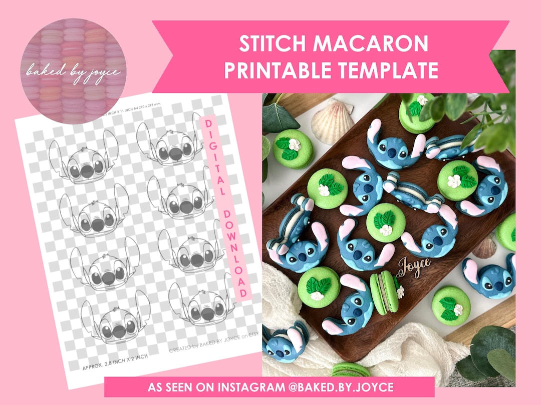 Printable Stitch Macaron Template - Etsy