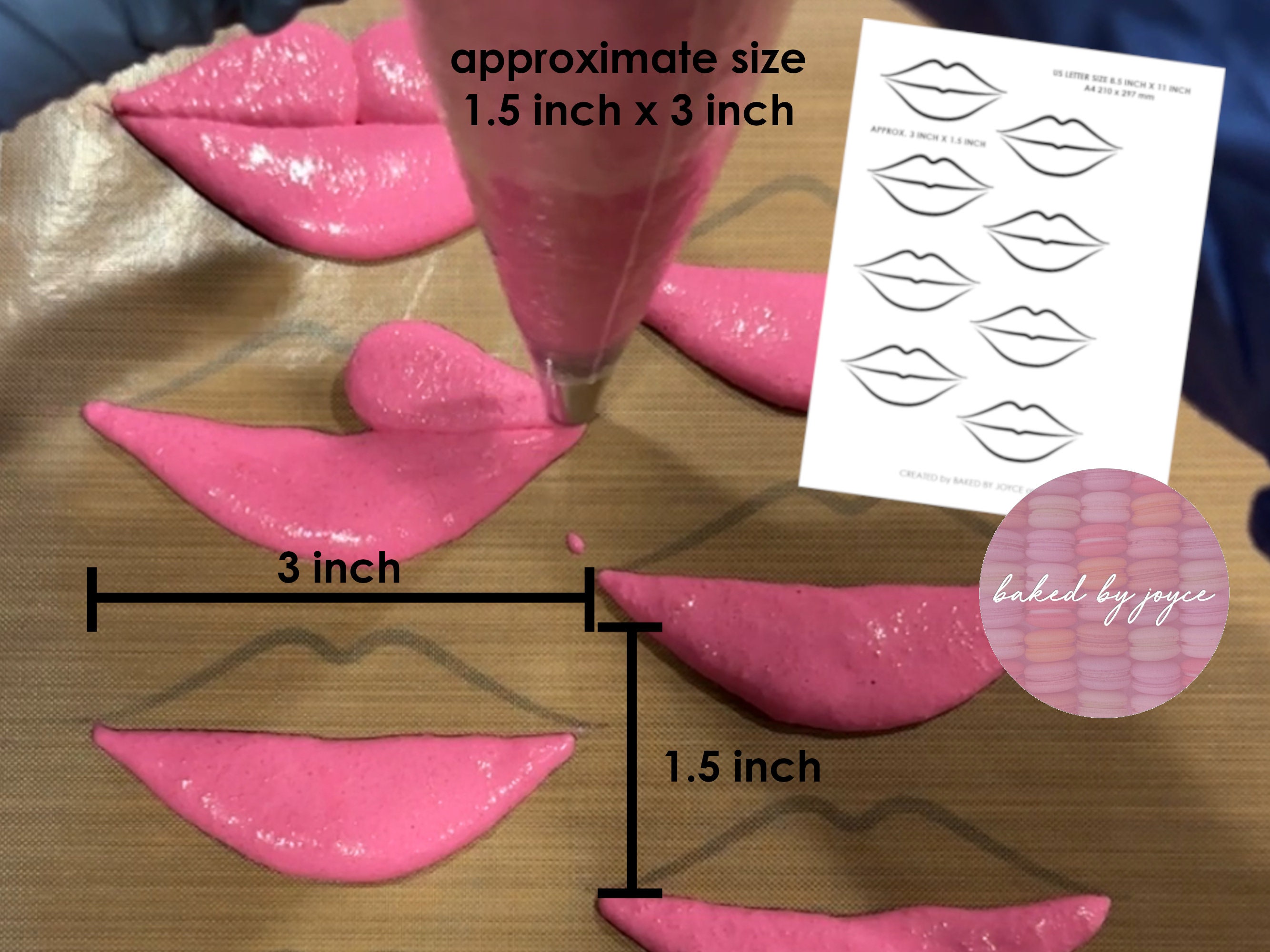 Printable Lips Macaron Template - Etsy