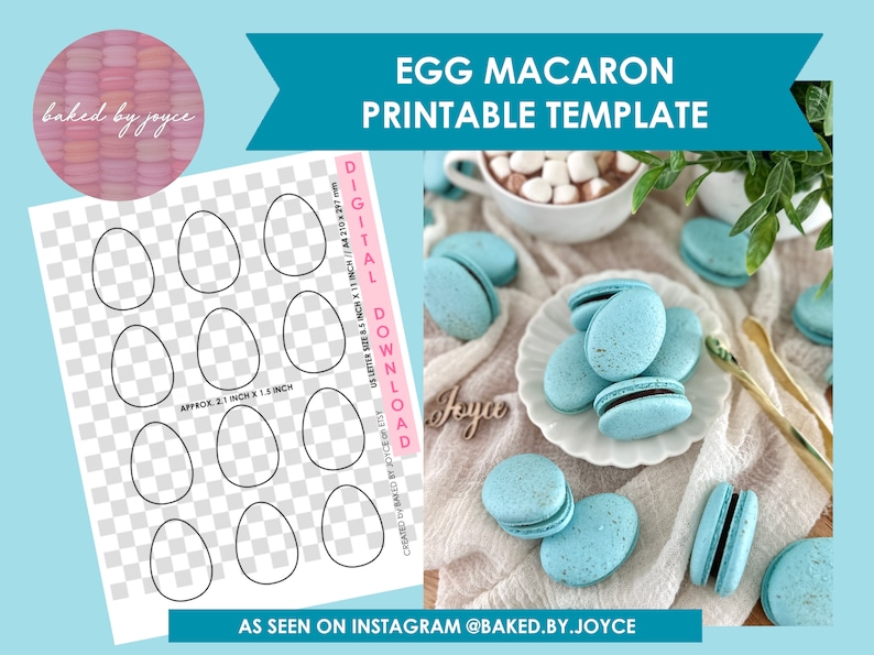 Printable Egg Macaron Template - Etsy