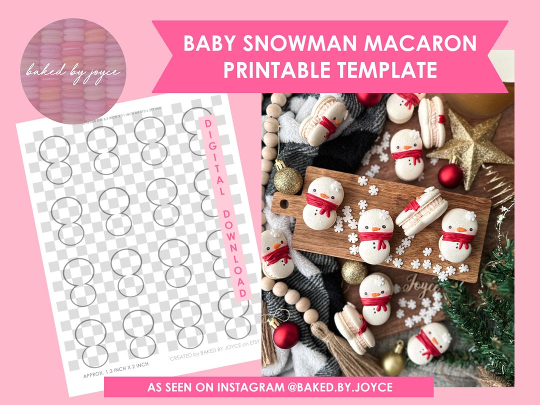 Printable Baby Snowman Macaron Template - Etsy